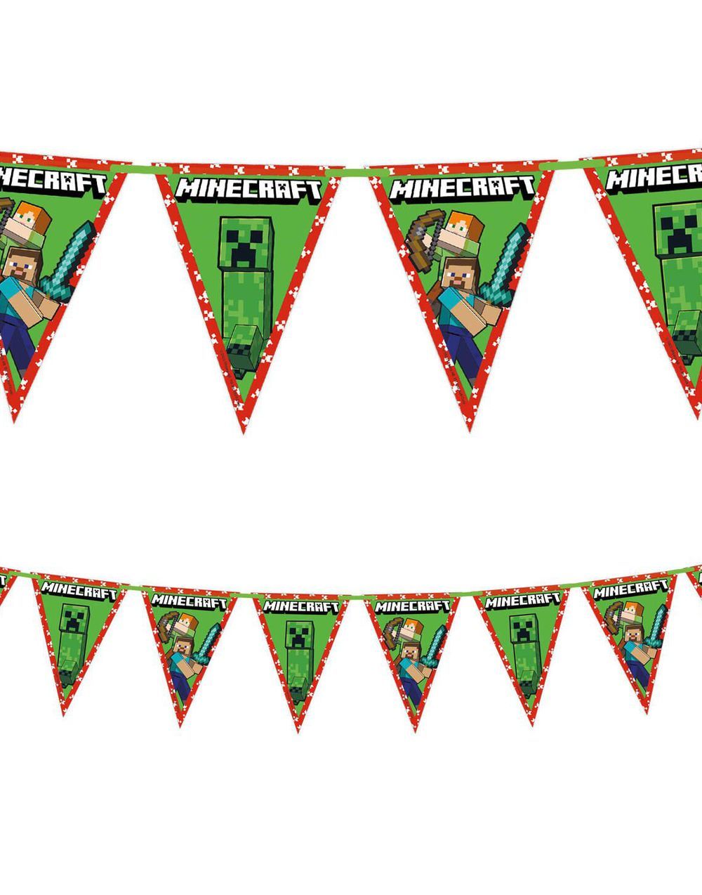 Minecraft Vimpelbanner i Papper 2,3 meter - Flaggbanner - Girlanger ...