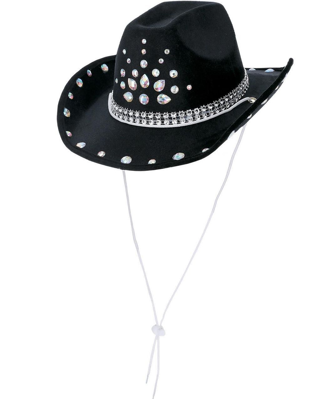 Svart Cowgirl Hatt med Blankt Prydda Stenar och Snodd - Cowboy ...