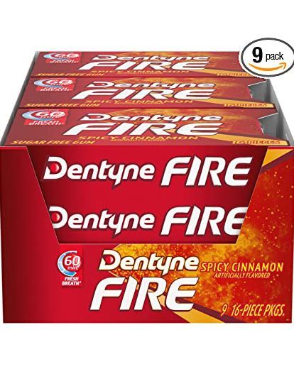 9 st Dentyne Fire Spicy Cinnamon - Hel låda Sockerfritt tuggummi (USA ...