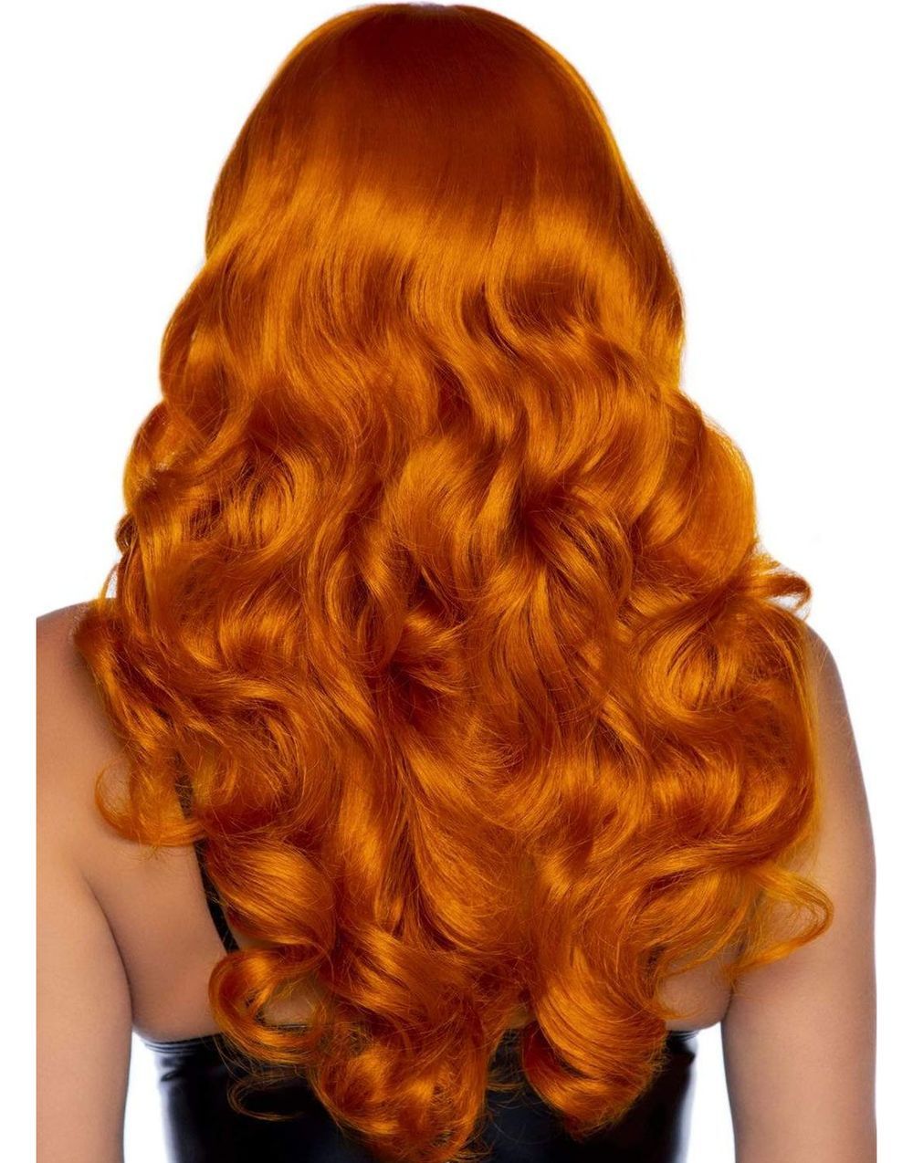 Lång Vågig Peruk med Lugg – Orange - Orange Peruker - Peruker Efter ...