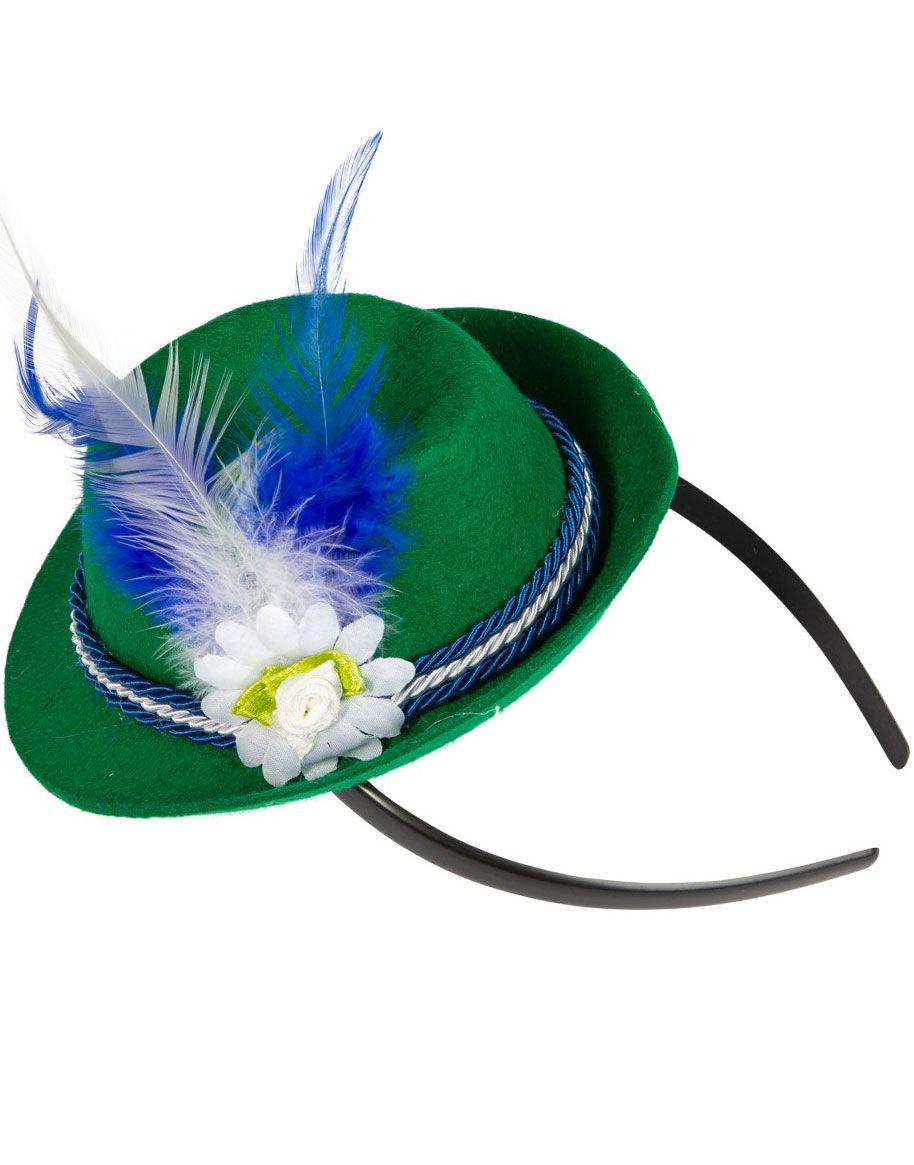 Grön Oktoberfest Hårbåge med Hatt och Fjäder - Oktoberfest ...