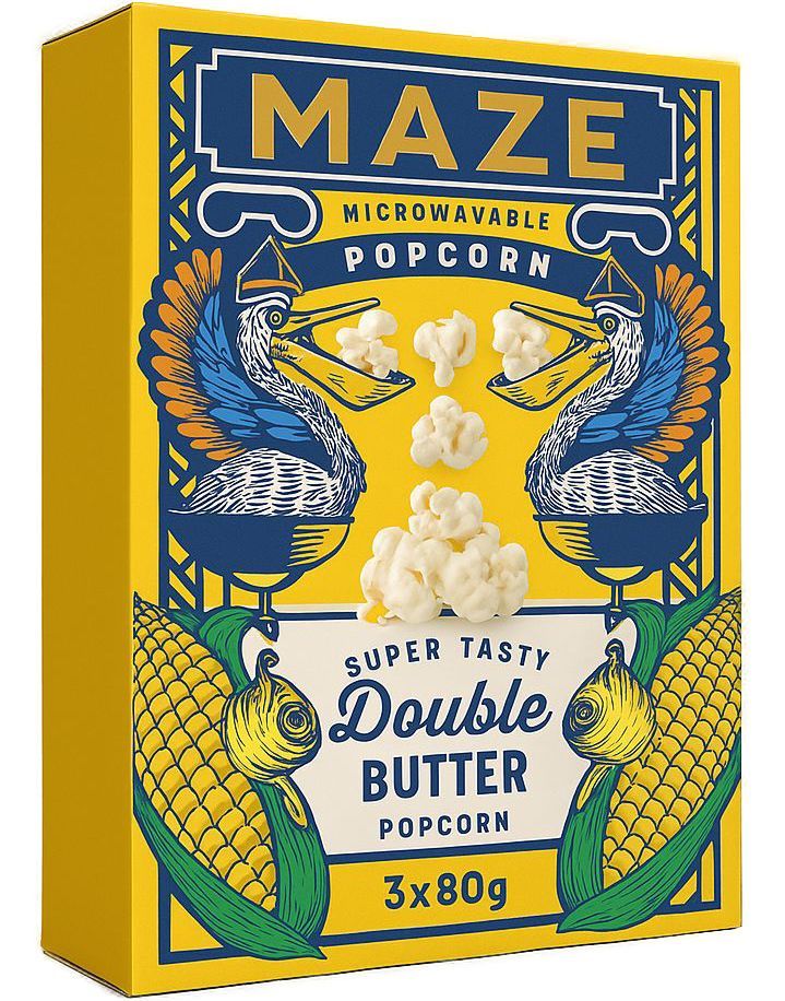 3-pack Maze Double Butter Popcorn 3x80 gram - Se Alla Våra Sötsaker ...