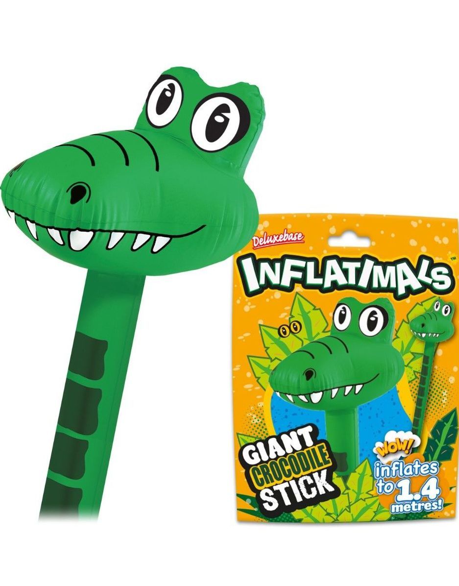 Inflatimals Krokodil - Stor Uppblåsbar Krokodil på Pinne 1,4 Meter ...