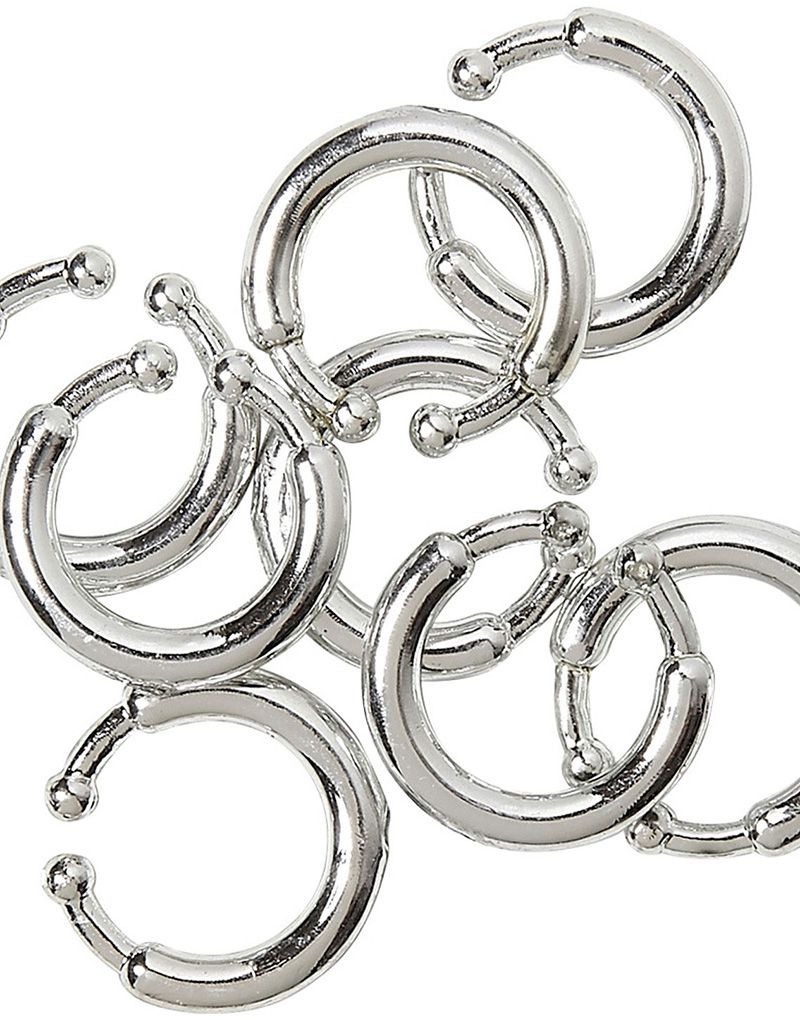8 stk Silverfärgade Clip-On Piercings