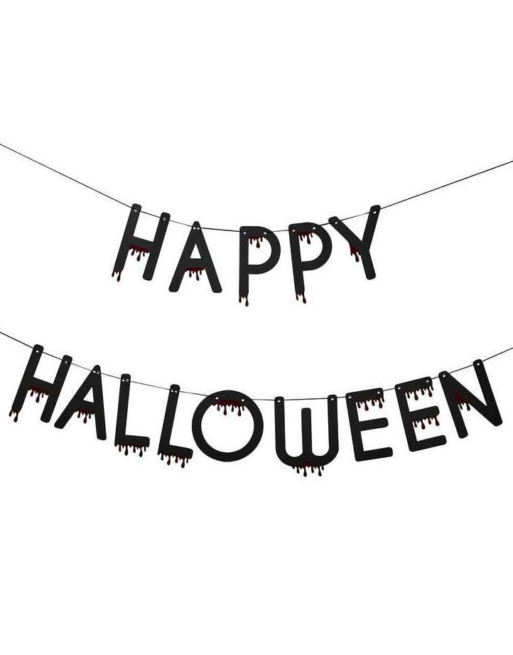Blodig Happy Halloween Garland - Fright Night - Banner - Girlanger ...