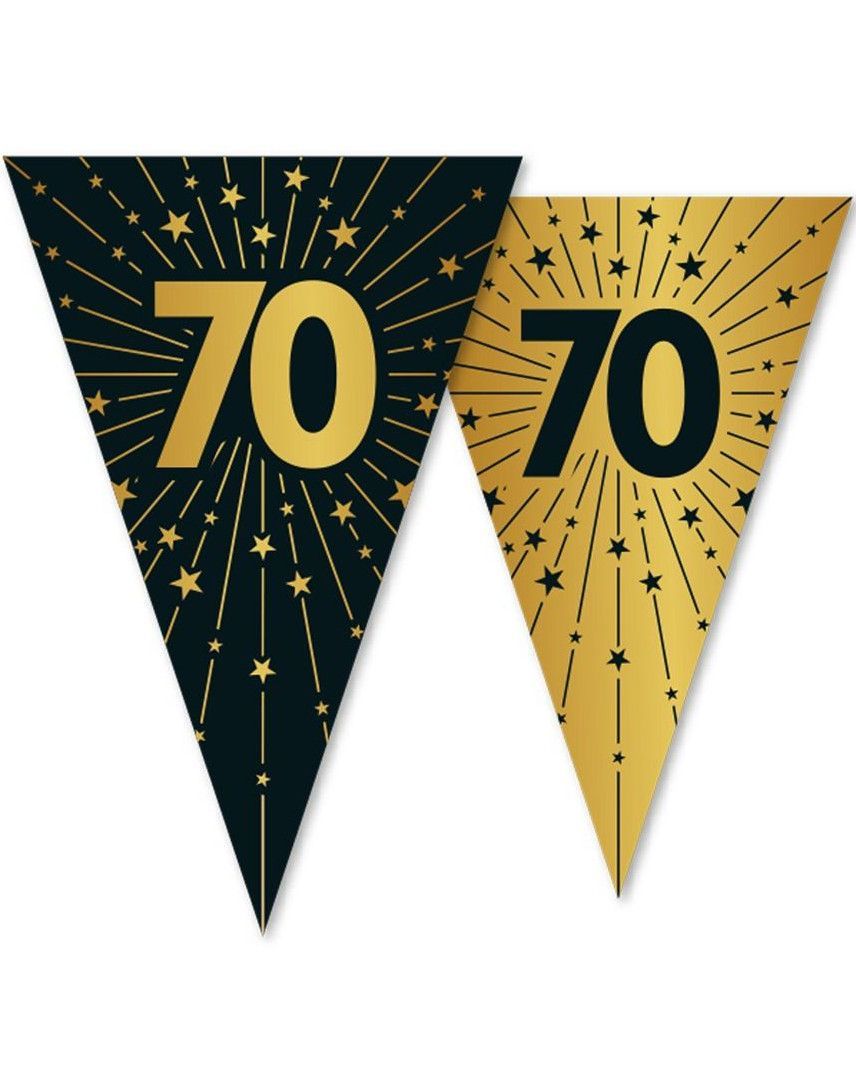 70-års Firande - 10 Meter Banner Med 15 Flagg - Flaggbanner - Girlanger ...