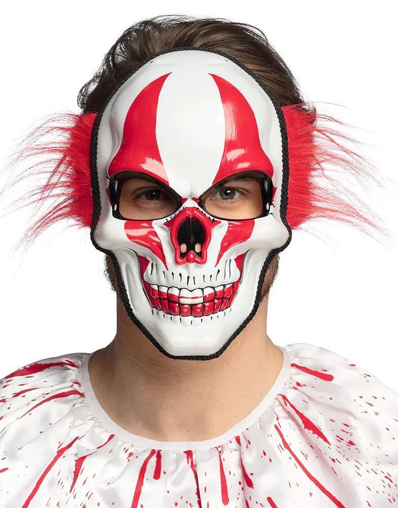 Skelett Clownmask Med Hår - Skelett - Maskeraddräkter Efter Tema ...