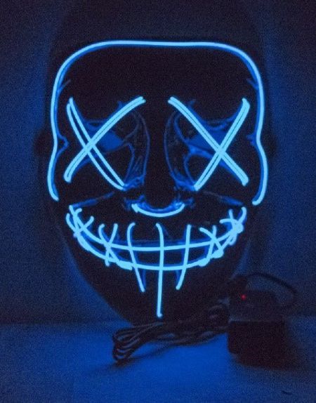 Svart El Wire Purge Mask med blått LED-ljus - Diverse Masker - Masker ...
