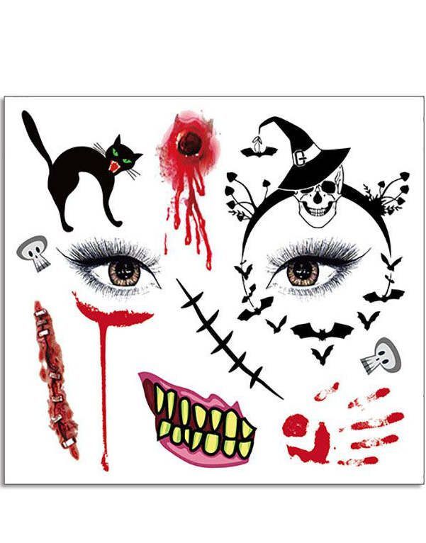 Ark med Olika Halloween Tatueringar (Fejk Tatuering) - Temporära ...