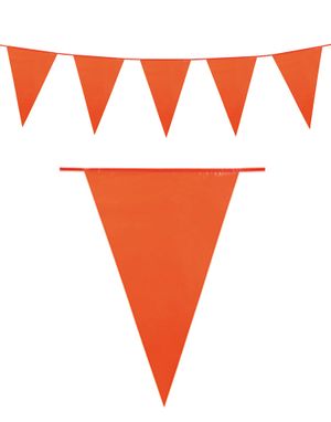 10 Meter lång Banderoll med Orange Vimplar