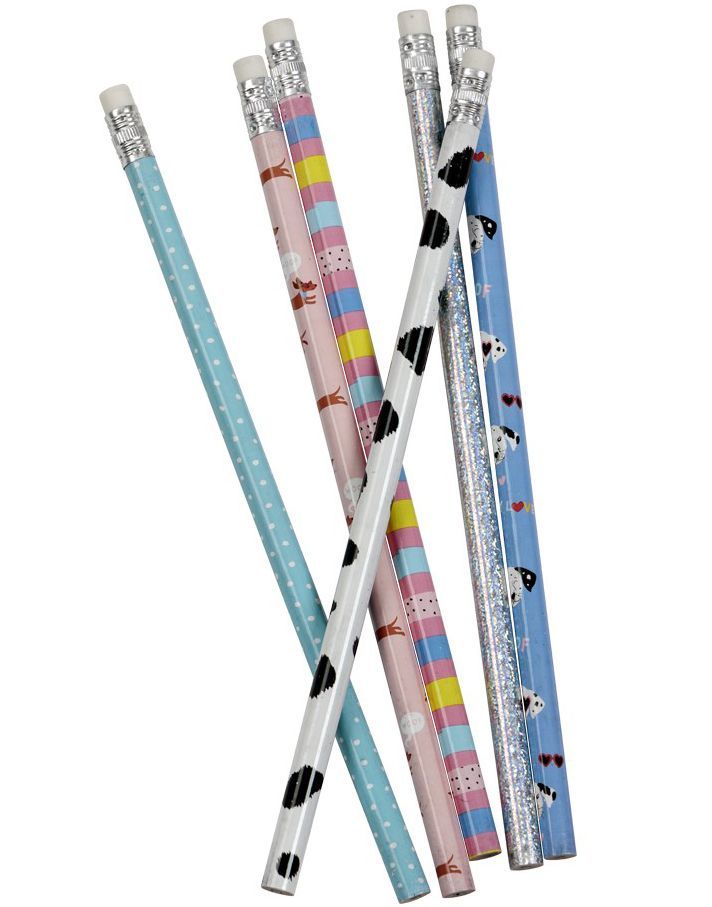 6 pennor med suddgummi och hundtema - Rita, Måla & Pyssla - Accessoarer ...