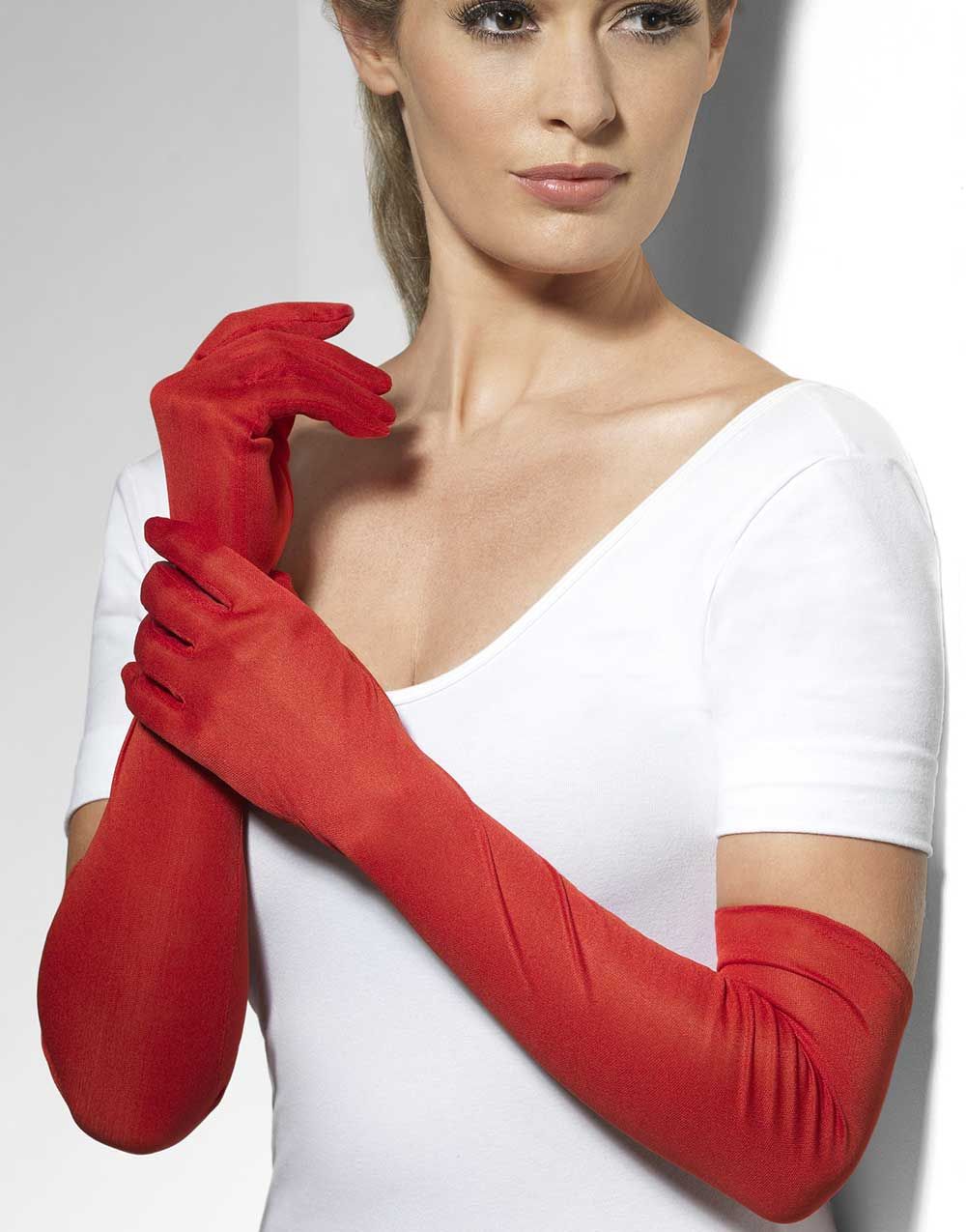 Röda Långa Handskar 52 cm