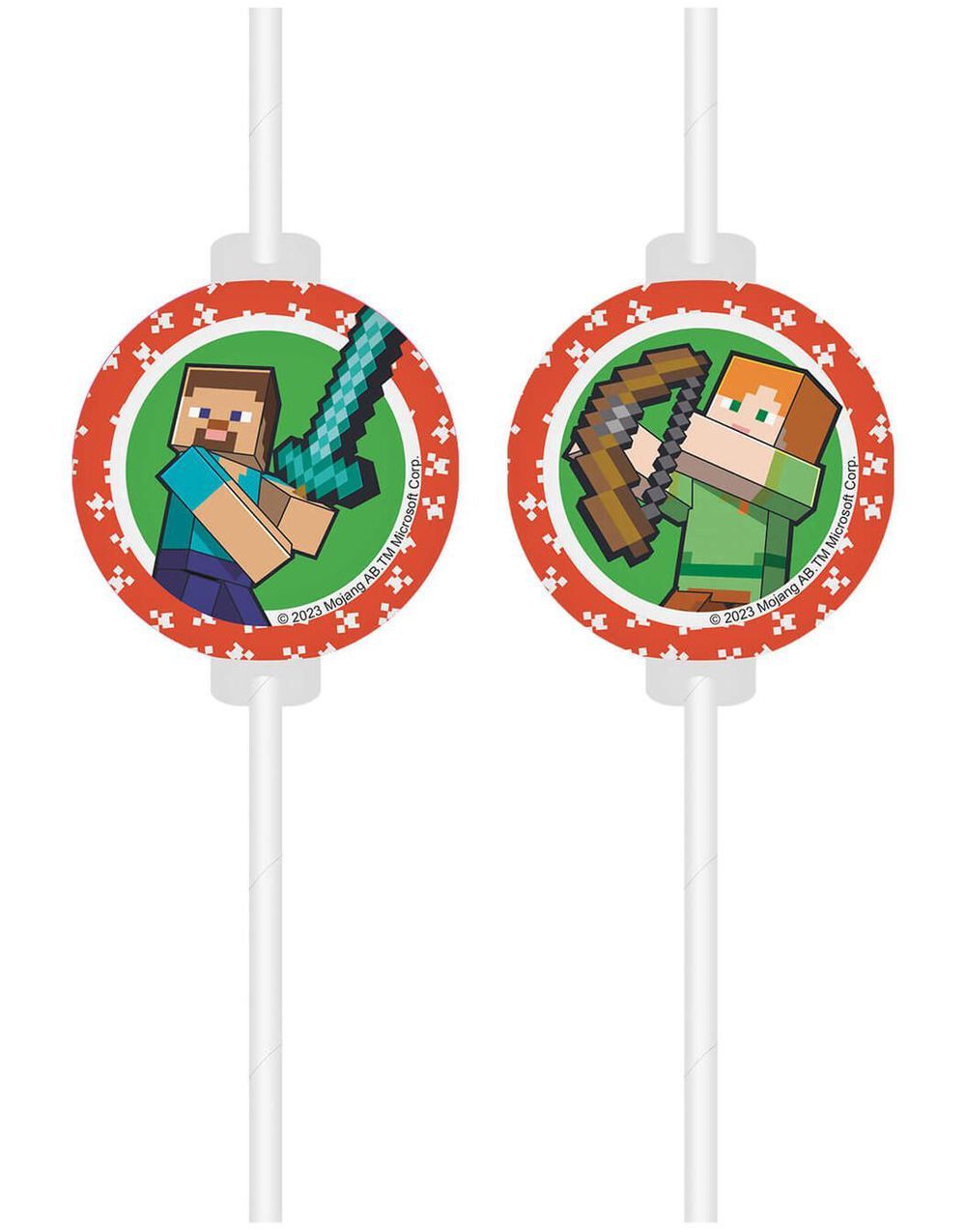 4 st Papperssugrör med Pappmotiv - Minecraft Party - Papperssugrör ...