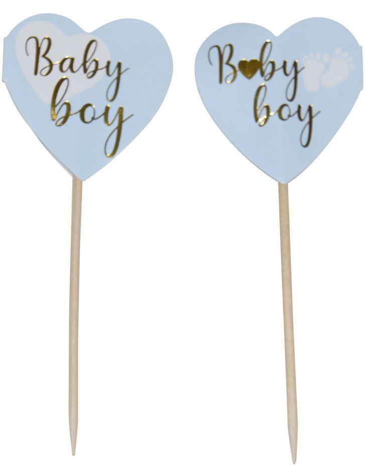 10 st Baby Boy tårt toppers 10 cm - Tårttoppar Födelsedag & Fest ...