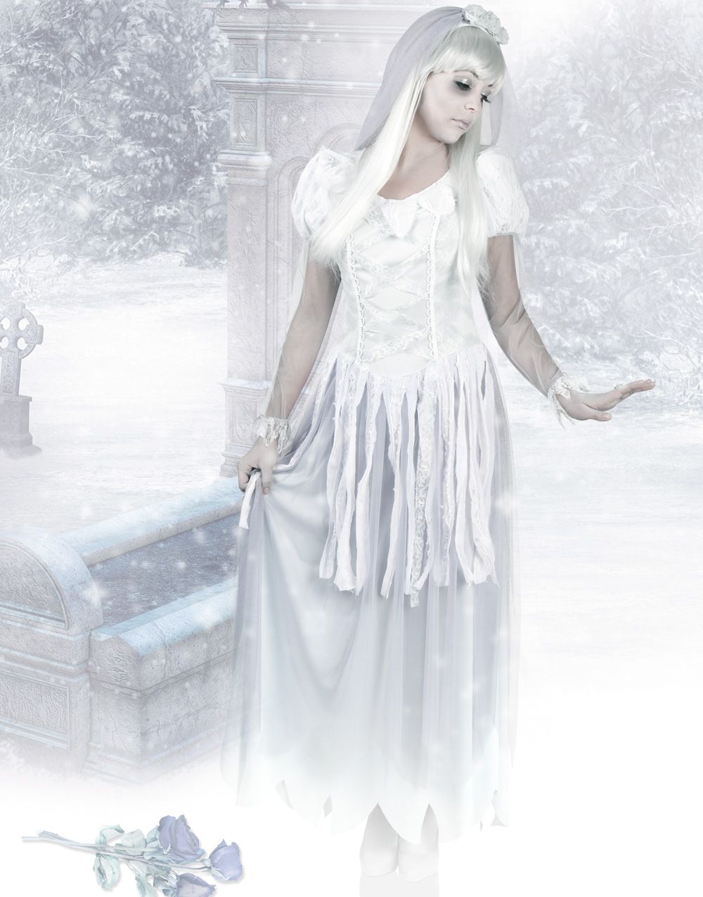 Gothic Ghost Brud Kostym