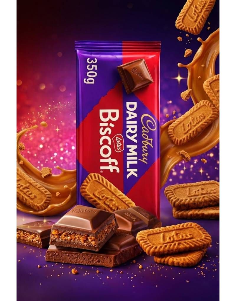 Cadbury Dairy Milk Biscoff - Stor Chokladkaka med Biscoff Kexbitar 350 ...