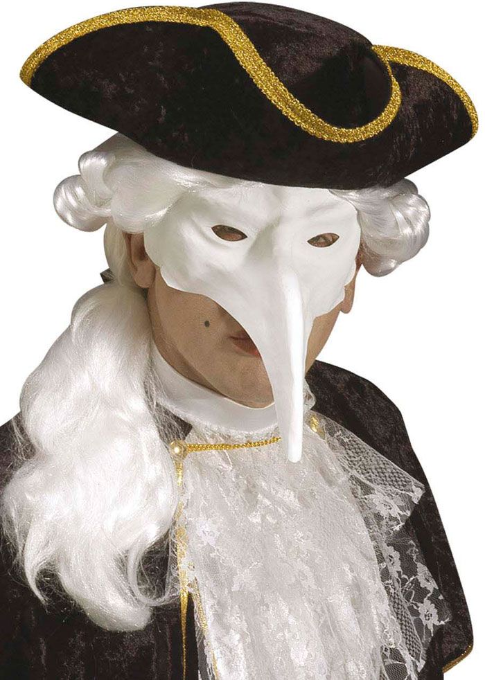 Svart Venetiansk Mask Med Lång Näsa - Kan Målas!