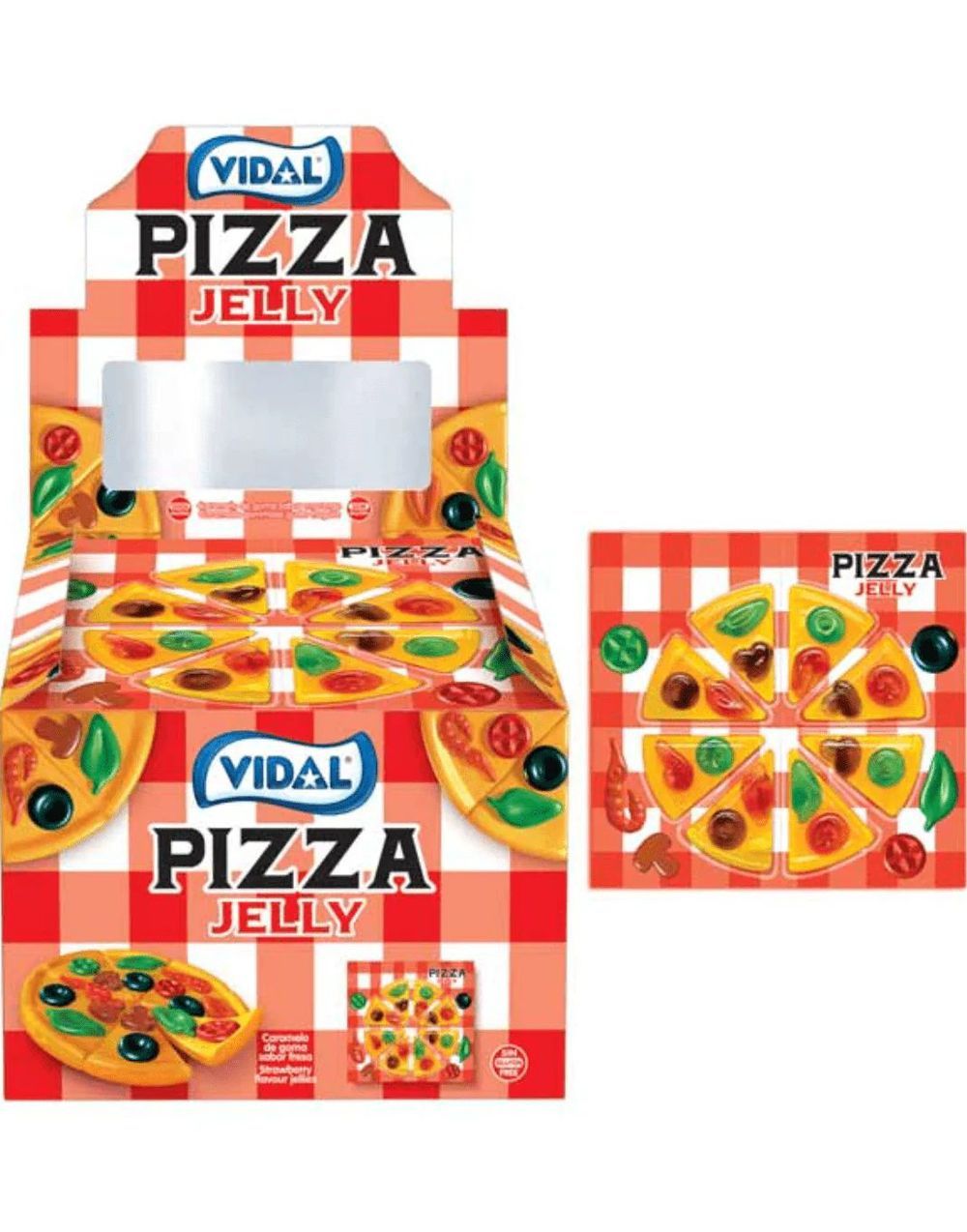 11 st Vidal Jelly Pizza - Gelégodis i form av Pizza - Hel Låda 726 gram ...