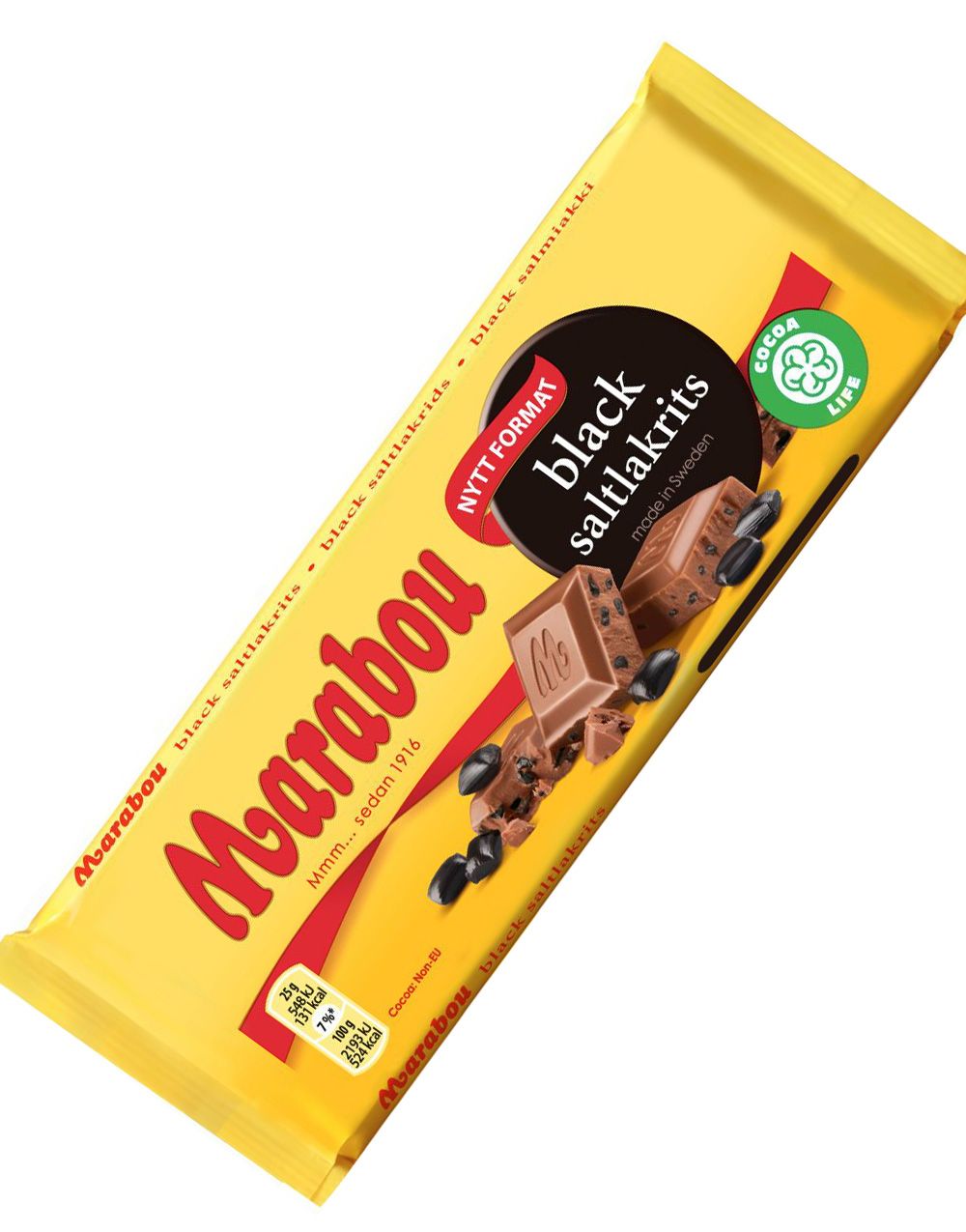 Marabou Mjölkchokladkaka med Svart Salt lakrits 100 gram - Se Alla Våra ...