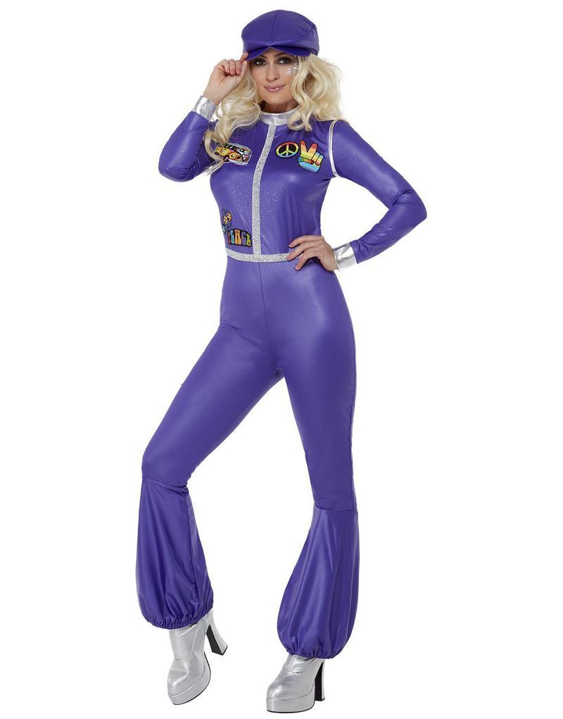 Abba Inspirerad Dancing Queen - Lila Dräkt med Hatt - Maskeradkläder ...