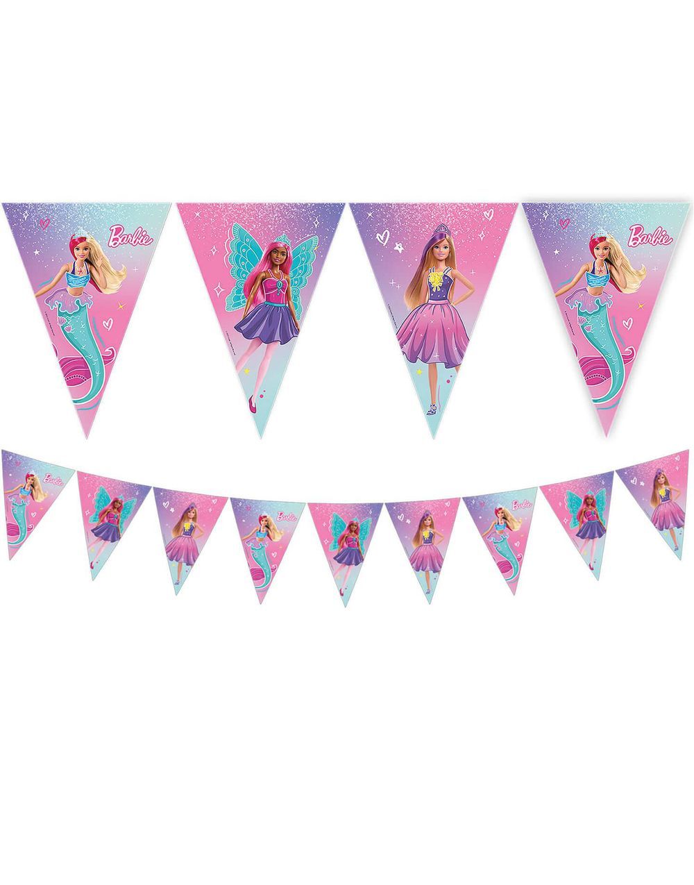 Barbie Vimplar i Papper 2,3 meter - Flaggbanner - Girlanger, Vimplar ...