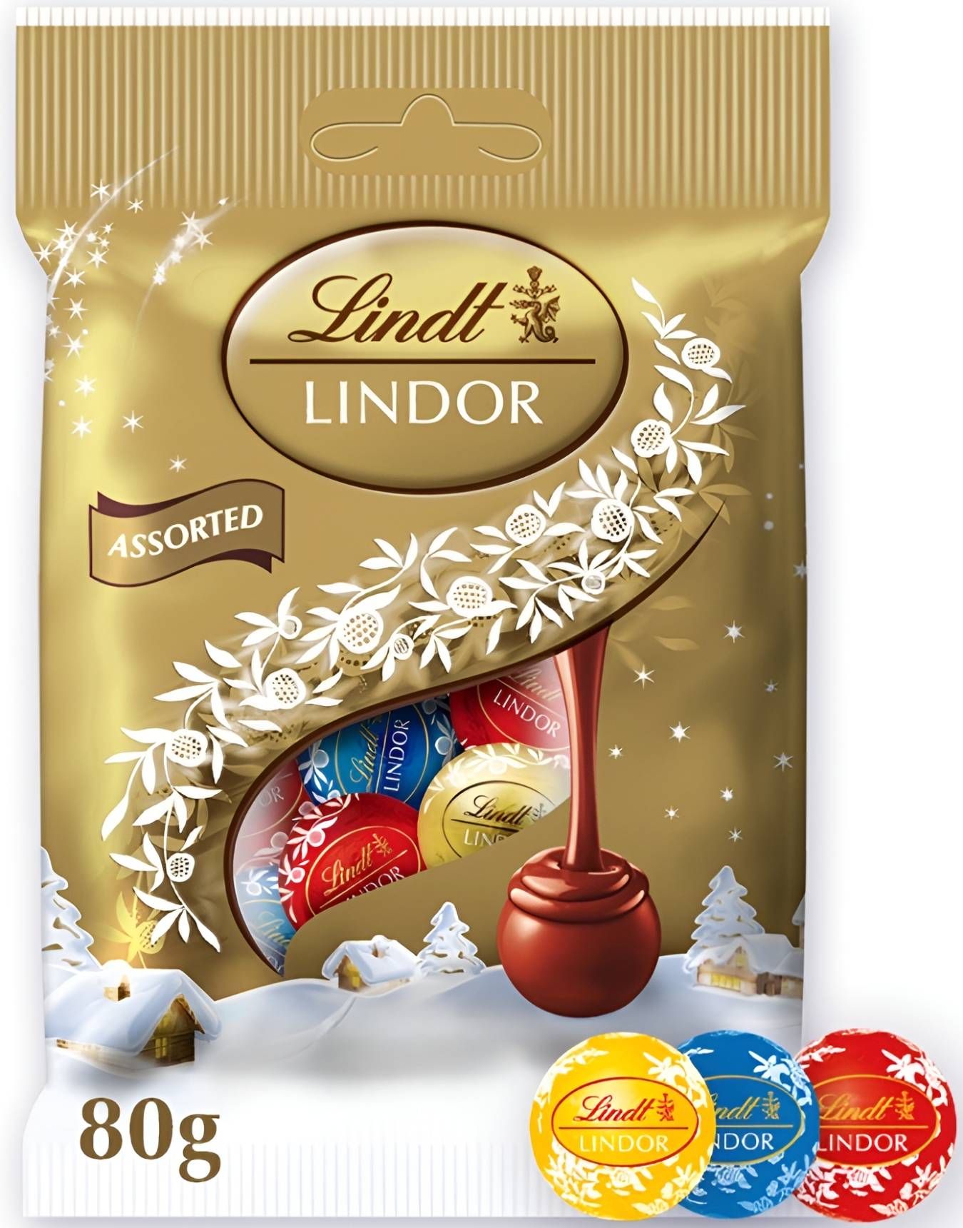 Lindt Lindor Assorted - Olika Chokladtryfflar Med Fyllning 80 Gram - Se ...