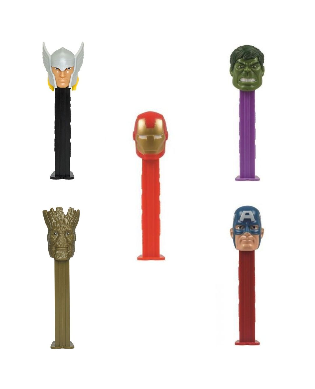 Taste Them All - Pez Marvel Figurer - Fem Varianter - Pakketilbud
