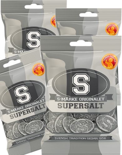 18 påsar S märke Supersalt Original 80g - Hel låda 1440g - Se Alla Våra ...