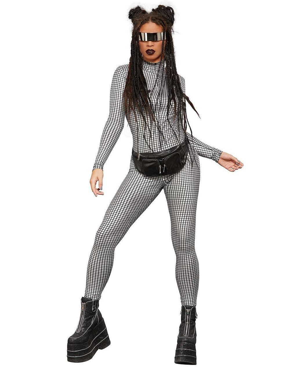 Holografisk Disco Catsuit Damkostym - 60/70-Tal - Maskeraddräkter Efter ...