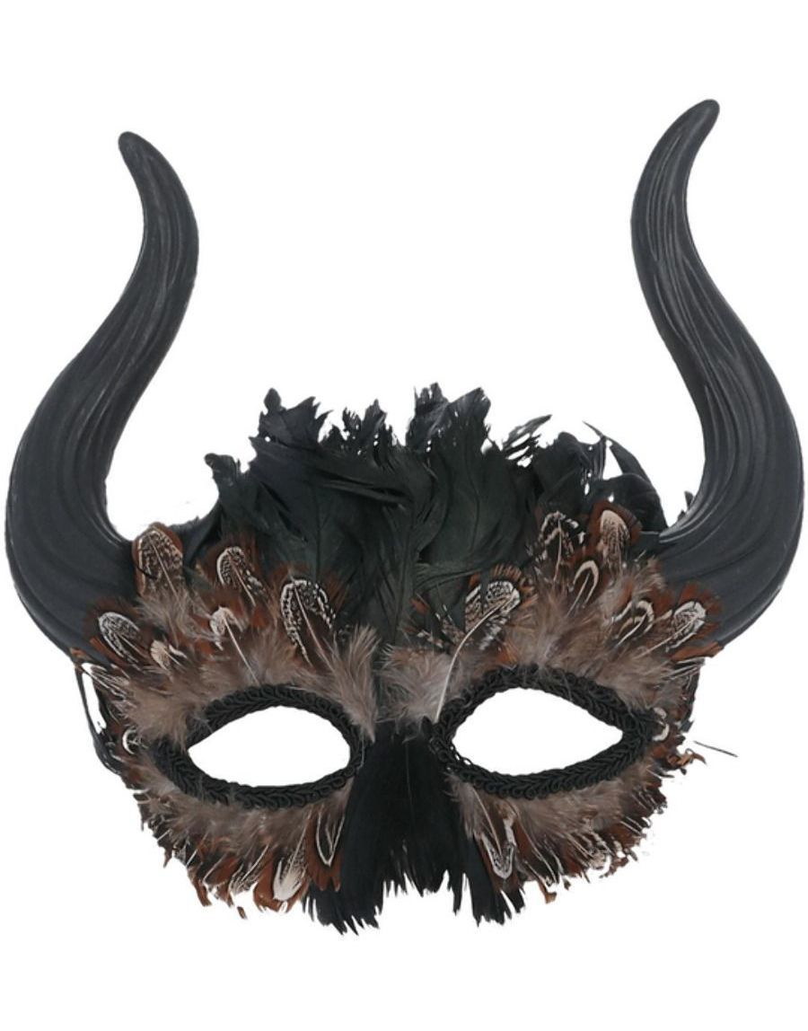 Venetiansk Hornmask med Fjädrar - Djävul - Maskeraddräkter Efter Tema ...