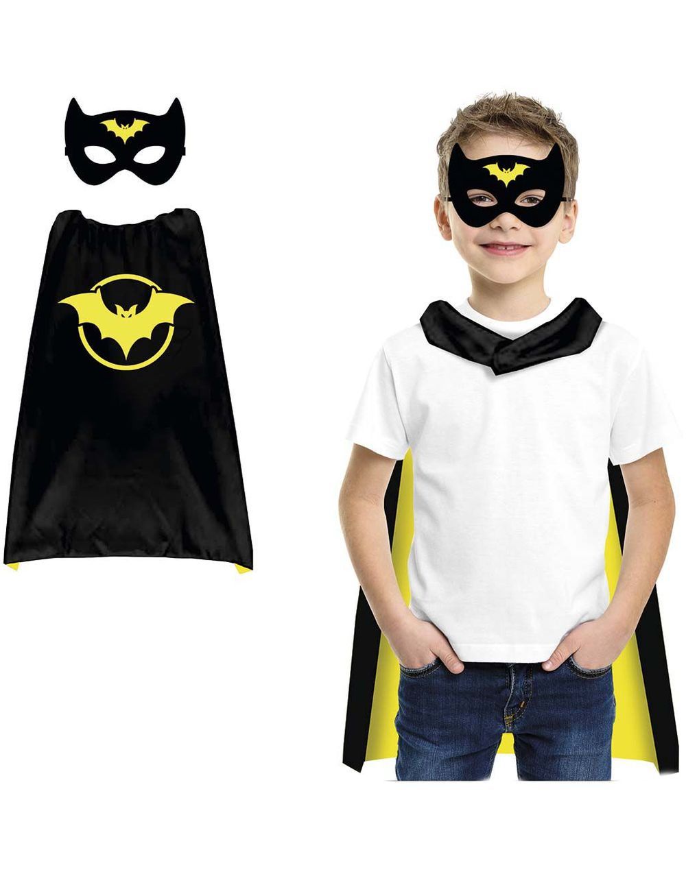 Batman-inspirerad mask och cape för barn - Maskeradset ...