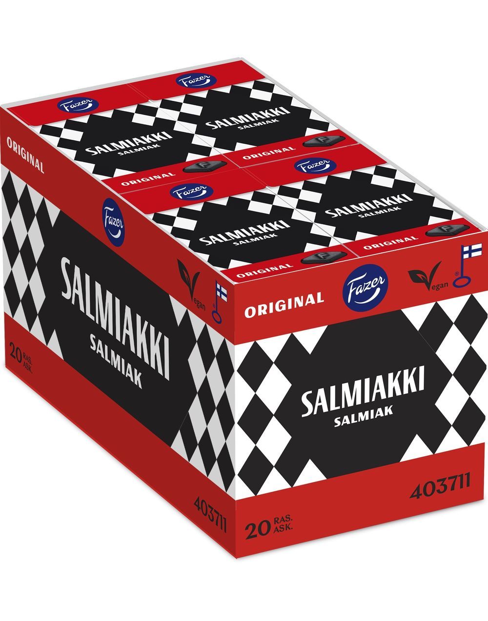 20 st Fazer Salmiakki - Pastillaskar med Salmiak/Lakritspastiller - Hel ...