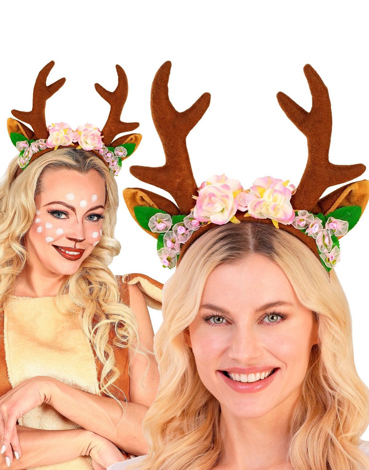 Hårbøyle Med Öron, Blommor Och Böjliga Horn - Ren, Älg och Rådjur ...