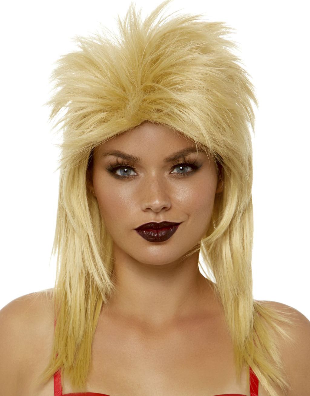 Blond Lång Punkar / Mullet Peruk - Blonda Peruker - Peruker Efter Färg ...