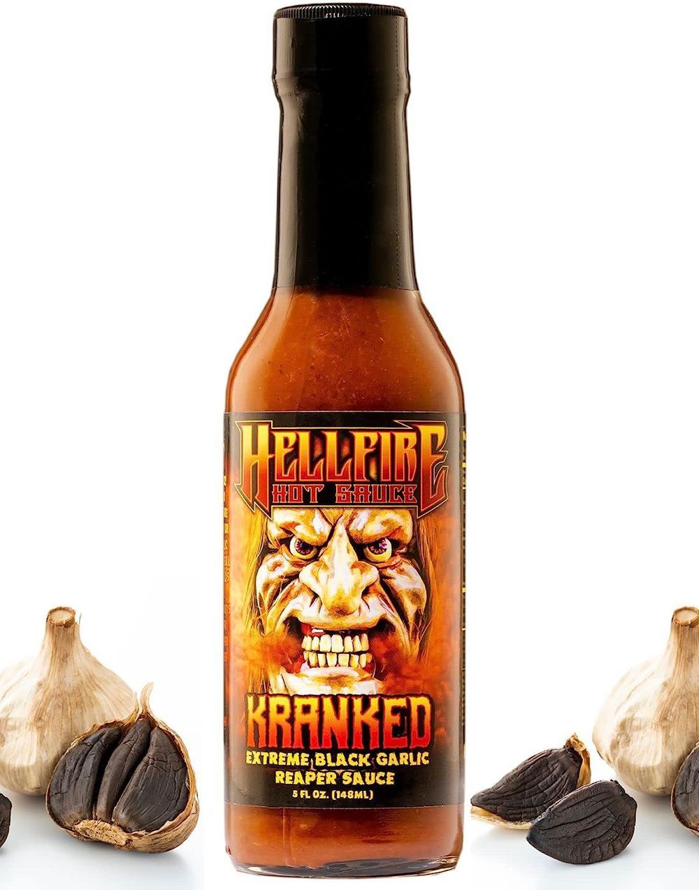 Hellfire Kranked Extreme Black Garlic & Carolina Reaper Hotsauce - Extremt Stark Chilisås 148 ml ...