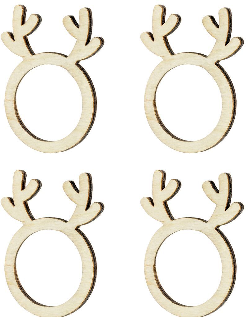 6 stk Renar Serviettringar i Trä - Diverse Festartiklar - Produkttyper ...